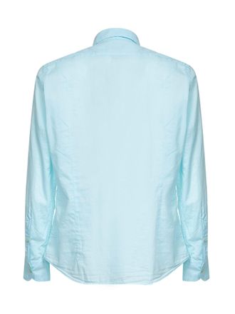 MC2 Saint Barth Mens Chemise Shirt Voile Cotton Light Blue
