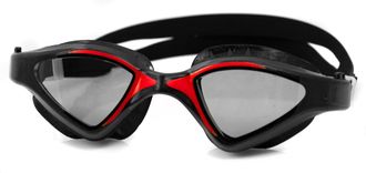 Aqua Speed Raptor Schwimmbrille (Getönt 100% UV-Schutz Quick-Fit Anti-Fog Silikon-Dichtung), Farbe:Black - red