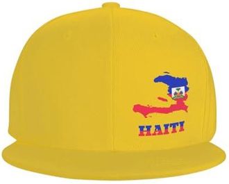 Generic Drapeau DHa&iuml;ti Carte DHa&iuml;ti Femme Homme Chapeaux Pare-Soleil Mode Casquette De Baseball Snapback Snapback Chapeau pour P&ecirc;che Hip Pop Adulte