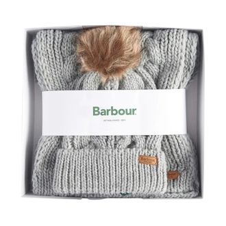 Barbour Penshaw M&uuml;tze & Schal Set - - Accessories - Damen - Grau - ONE SIZE