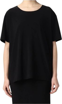 Norma Kamali Femme, Tops, Noir, Taille: 44 FR T-shirt &agrave; col rond