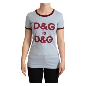 Dolce & Gabbana Blaues Crewneck Top T-shirt - - Tops - Damen - Blau - 2XS