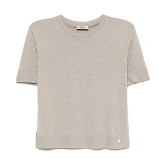 Herno T-Shirt in Glam-Strick-Optik - - Knitwear - Damen - Beige - XL