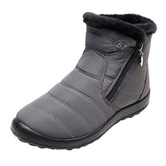 Generic Bottes de neige imperm&eacute;ables pour femme - Coupe large - Confortables - Doublure en polaire - Chaudes - Antid&eacute;rapantes - Couleur unie - Fermeture &eacute;clai