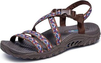 Skechers Femme Reggae-Dream Weaver Sandale de Sport, Chocolate Multi, 40 EU