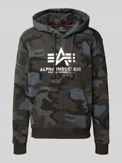 Alpha Industries Hoodie mit Logo-Print und K&auml;nguru-Tasche