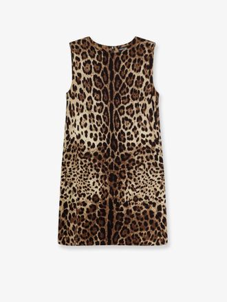 Dolce & Gabbana Stretch silk dress with Leopard print - DOLCE & GABBANA - gender_Woman