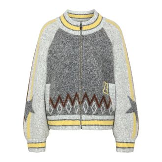 LeComte Oxford League Cardigan - - Knitwear - Damen - Grau - 4XL