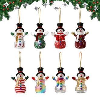 Generico Schneemann, 8 flache Anh&auml;nger, 2-D, Schneemann-Dekoration f&uuml;r Weihnachten, f&uuml;r Weihnachtsbaum, Party, Haus, K&uuml;che, Au&szlig;enbereich, Garten, Hof, Wand