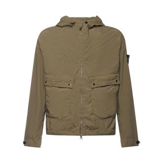Stone Island Leichte Kapuzenjacke - - Jackets - Herren - Gr&uuml;n - S