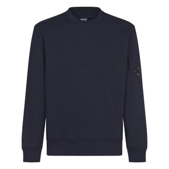 C.P. Company Diagonal Raised Fleece Crew Neck Lens Sweatshirt - - Sweatshirts & Hoodies - Herren - Blau - S