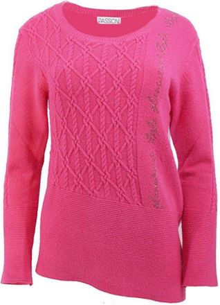 Passioni Strickpullover mit Strass-Schriftzug mit verschiedenen Strickarten