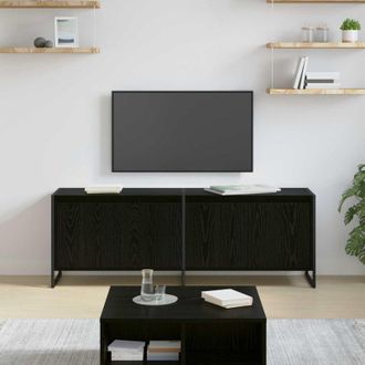 vidaXL Meuble TV Ch&ecirc;ne noir 140 x 36 x 49.5 cm Bois ding&eacute;nierie vidaXL
