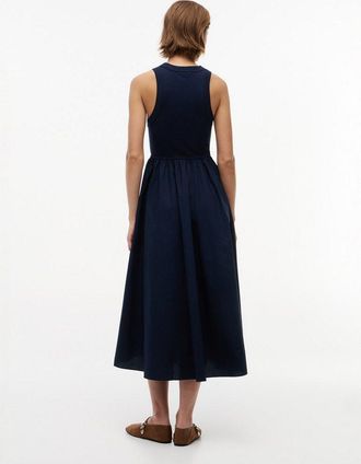 Tommy Jeans Sommerkleid TJW RIB POPLIN TANK DRESS EXT Baumwolle, figurbetont, Oberteil in gerippter Struktur