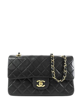 Chanel petit sac port&eacute; &eacute;paule Double Flap (1991-1994) - Noir