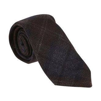 Brunello Cucinelli Homme, Accessoires, Brun, Taille: ONE Size Cravate textur&eacute;e en soie