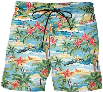 Generic Short de bain pour homme avec poches - S&eacute;chage rapide - Taille haute - R&eacute;glable, Vert, XXL