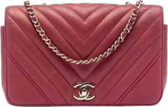 Chanel Pre-owned Quilted Caviar Flap Shoulder Bag - Femme - Pre-owned - Rouge - Taille: ONE Size
