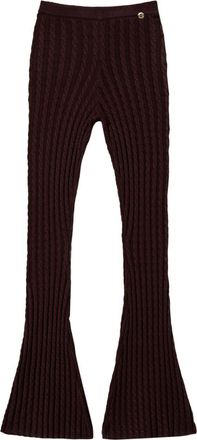 Twin-Set Schlaghose mit Zopfmuster - Rot