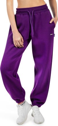 Smilodox Jogginghose Damen Lyanna, Oversize Sweatpants mit Taschen, Kordelzug am Bund, Metalllabel auf dem Oberschenkel, weichem Material, Bequeme Freizeithose