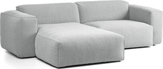 Studio Copenhagen home24 Ecksofa 1,5-Sitzer mit Longchair Grau Webstoff Saia 260 x 71 x 173cm Longchair davorstehend links Modern