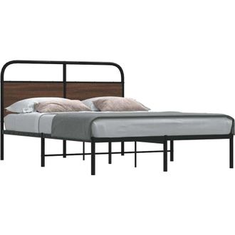 vidaXL Bettgestell ohne Matratze 140x200 cm Braun Eichen-Optik Vidaxl