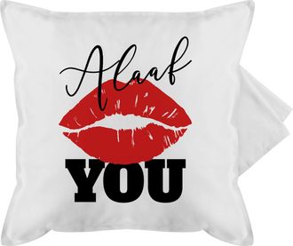 Shirtracer Kissenbezug - Karneval & Fasching - Kissen - Alaaf You Kussmund Lippen I - 50 x 50 cm - Wei&szlig; - karnevalskissen Fasching- kissenh&uuml;llen kissenbez&uuml;ge fas