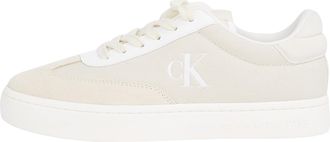 Calvin Klein Damen Cupsole Sneaker Classic Low Mix aus Canvas, Weiß (Creamy White/Bright White), 36