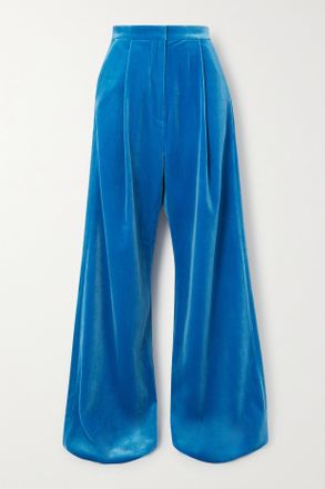 Alex Perry Pantalon Large En Velours Arden - Bleu