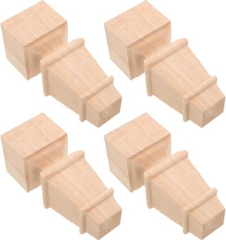 Holibanna MUCKLILY 4 St&uuml;ck Tischbeine aus Gummibaumholz Unbehandelte Quadratische M&ouml;belbeine im Europ&auml;ischen Stil Ersatzf&uuml;&szlig;e f&uuml;r Sofa Couchtisch und K&uuml;chenm&ouml;bel