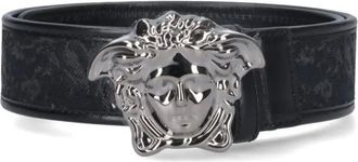 Versace G&uuml;rtel - La Medusa Belt - Black - Gr. 60 - in Schwarz - f&uuml;r Damen