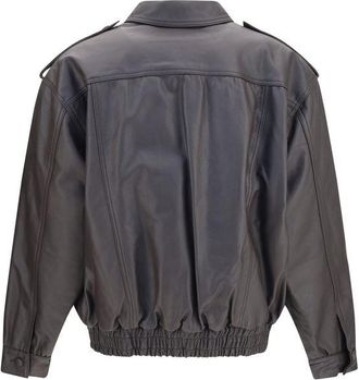 Blaz&eacute; Milano Womens Black Lamb Ovis Aries Bomber Clothing