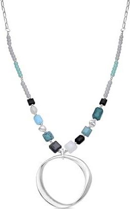 Luxenter Collier en cristal multicolore Miyou en or jaune 18 carats ajustable