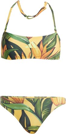 adidas Womens x FARM Neckholder Bikini-Set Semi Spark/Pulse Lime XL