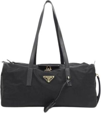 Prada Pre-owned Tessuto Vitello Sac Boston - Femme - Pre-owned - Noir - Taille: ONE Size