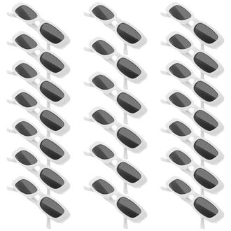Holibanna Lot de 20 Set de Lunettes de Soleil Unisexes Blanches et Grises, Style Minimaliste, L&eacute;g&egrave;res, Protection UV pour Adultes, pour Festivals, Voyages et Us