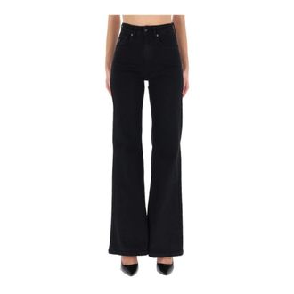 Lois High-Waisted Schlagjeans - - Jeans - Damen - Schwarzk - W24