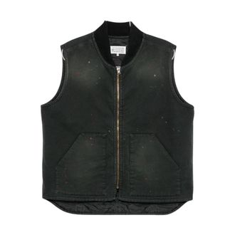 Maison Margiela Gesteppte Kragen-Zip-Weste - - Jackets - Herren - Schwarzk - S