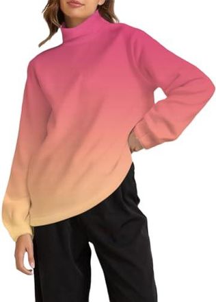 Generic Sweatshirts pour femmes UK Sweatshirts pour femmes - Couleur unie - Haut surdimensionn&eacute; - Col rond - Manches longues - Automne - Hiver - D&eacute;contract&eacute; -