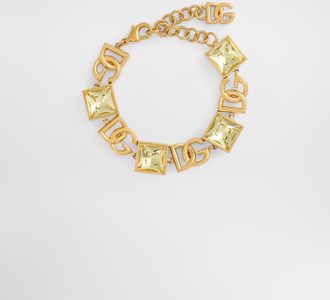 Dolce & Gabbana Armband Mit Dg-logo Und Strass - Frau Bijoux Gold Metall Onesize