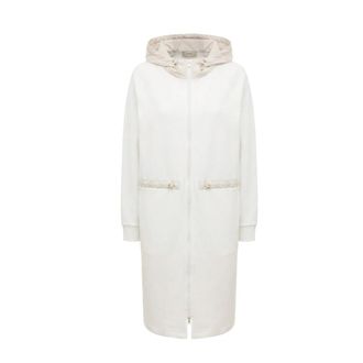 Herno Langer Kapuzenmantel mit Rei&szlig;verschluss - - Coats - Damen - Wei&szlig; - L