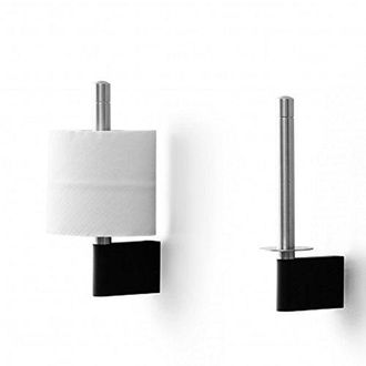 Vipp 4 Toilettenpapierrollenhalter, Edelstahl, Silber, 6,5 x 11 cm, h 20,5 cm