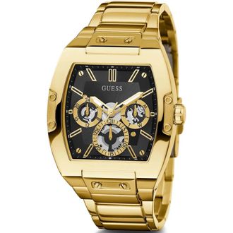 Guess Elegante Armbanduhr mit schwarzem Zifferblatt aus Edelstahl - - Accessories - Herren - Gelb - ONE SIZE