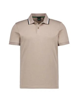 HUGO BOSS Herren Polo-Shirts gr&uuml;n Baumwoll-Jersey