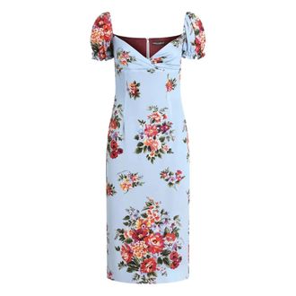 Dolce & Gabbana Mazzo di Fiori Print Dress - - Dresses - Damen - Blau - M