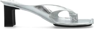Maison Margiela Femme, Chaussures, Gris, Taille: 37 EU Mules Anatomic en Cuir &agrave; Brides
