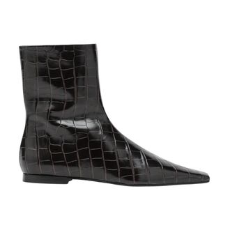 Toteme Zipped Croco-Embossed Chelsea Boots - - Shoes - Damen - Braun - 40 EU