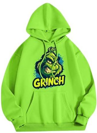 Generic Le Grinch Sweat A Capuche Femme Costume Oversize Pyjama The Deguisement Vetement Femmes 2025 Noel Pulls Sweatshirts Sweet Noël Adulte Pull Vêtements P