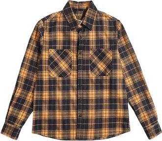 Generic Chemise &agrave; carreaux en flanelle &agrave; manches longues pour homme, chemise boutonn&eacute;e tartan pour homme, chemise polyvalente d&eacute;contract&eacute;e, confortable, class