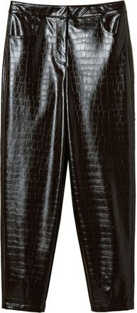 Twin-Set Faux-Lederhose in Kroko-Optik - Braun